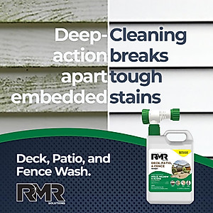 RMR Deck, Patio, & Fence Wash - Commercial-Grade Outdoor Stain Remover for Mold, Mildew, and Algae, 64 Ounce Bottle with Hose-End Adapter