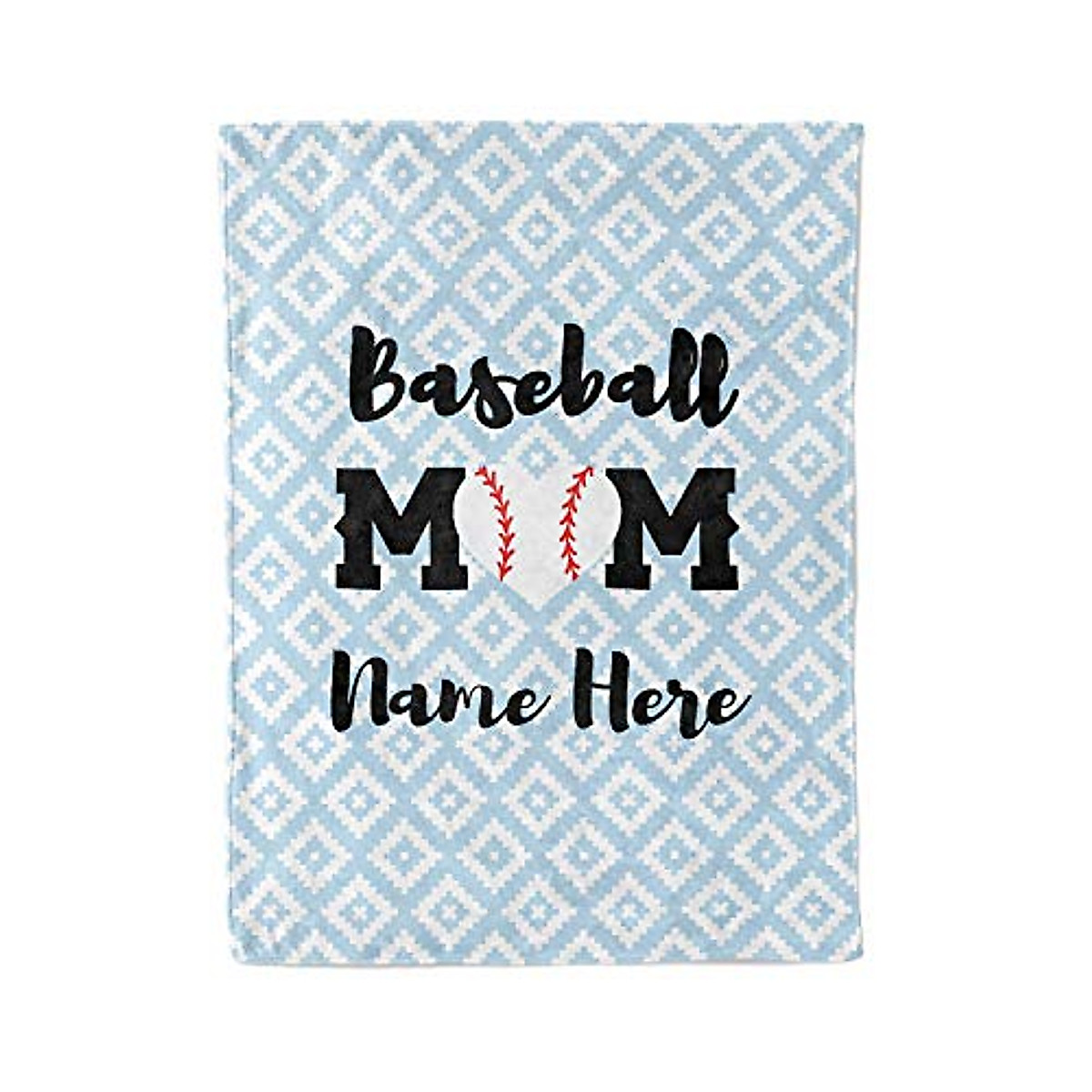 Personalized Corner Customized Baseball Mom Fleece Throw Blanket - Warm Lightweight Stadium Blankets for Team Moms