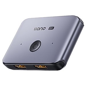 llano HDMI 2.1 Switch 8K HDMI Switcher, 4K@120Hz HDMI Bidirectional Switcher Splitter Supports 8K@60Hz, Aluminum HDMI Switcher Selector for PS4/PS5 Xbox Roku Apple TV Fire Stick Sony TV
