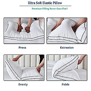 Gehannah Bed Pillows for Sleeping(2 Pack), Luxury Plush Soft Pillow with Home and Hotel, Breathable Microfiber Cover Skin-Friendly Pillows for Side Back Sleepers