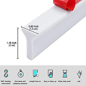 Collapsible Shower Water Guard Water Splash Guard Water Dam Barrier Shower Threshold for Shower Stall, Stay Dry Retainer for Wet and Dry Separation for Bathroom (67") …