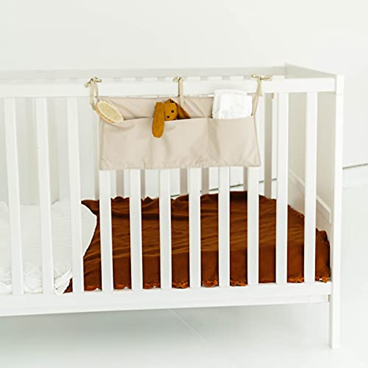 Natemia Baby Nursery Crib Organizer- Hanging Diaper Organizer for Crib - Made in Portugal