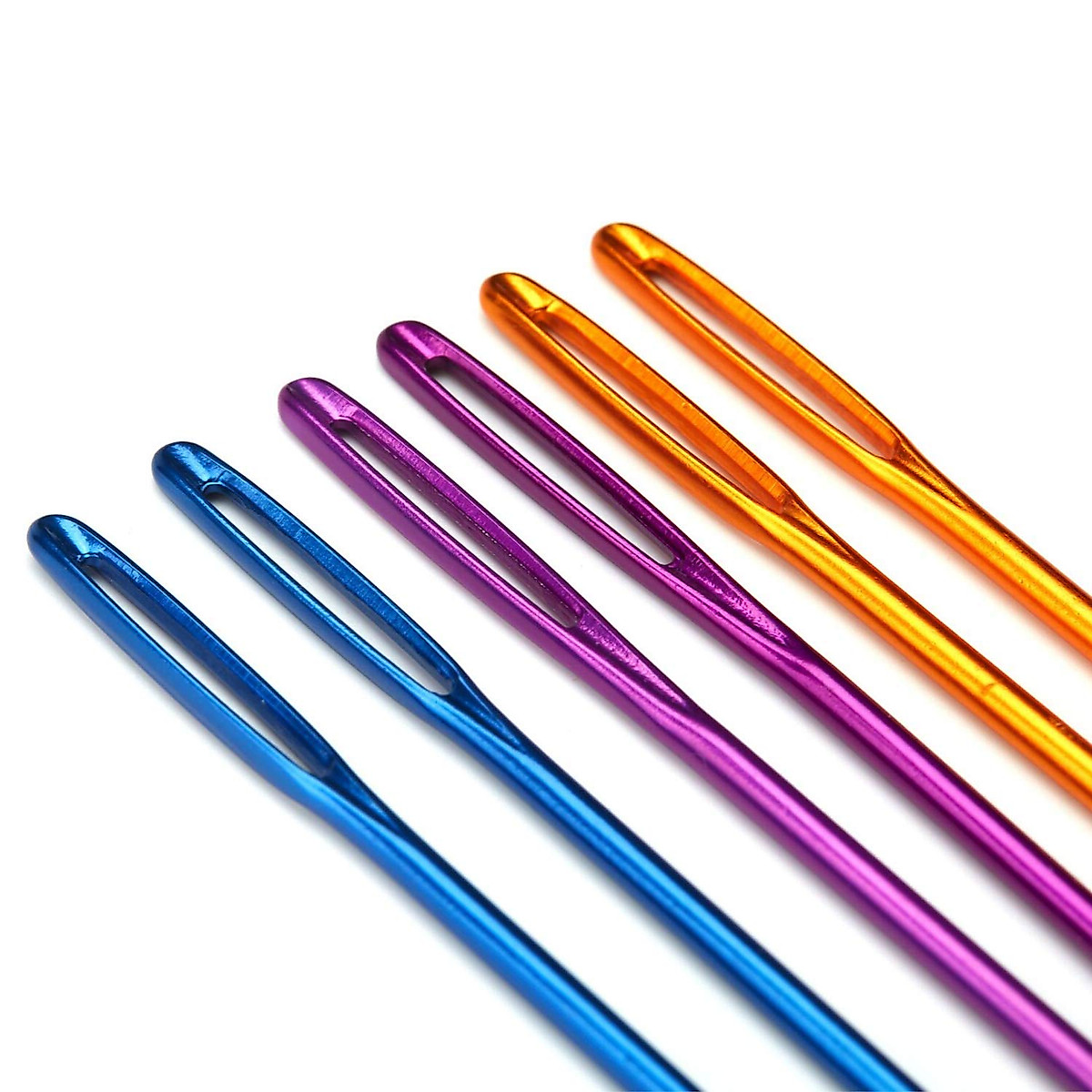 Wool Needles Colorful Bent Tip Tapestry Needles Large-Eye Aluminium Sewing Knitting Needles