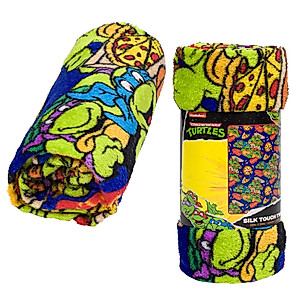 Northwest Nickelodeon Fleece Throw Blanket Teenage Mutant Ninja Turtles Silk Throw Blanket 40"" x 50"", Single, Green, 91874