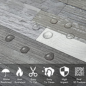 DICOFUN 10-Sheet Peel and Stick Backsplash Wall Tile, PVC Kitchen Backsplash Peel and Stick in Distressed Wood, 9.4 sq.ft