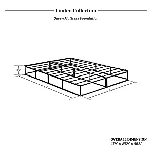 Lexicon Linden Mattress Foundation, Queen, White