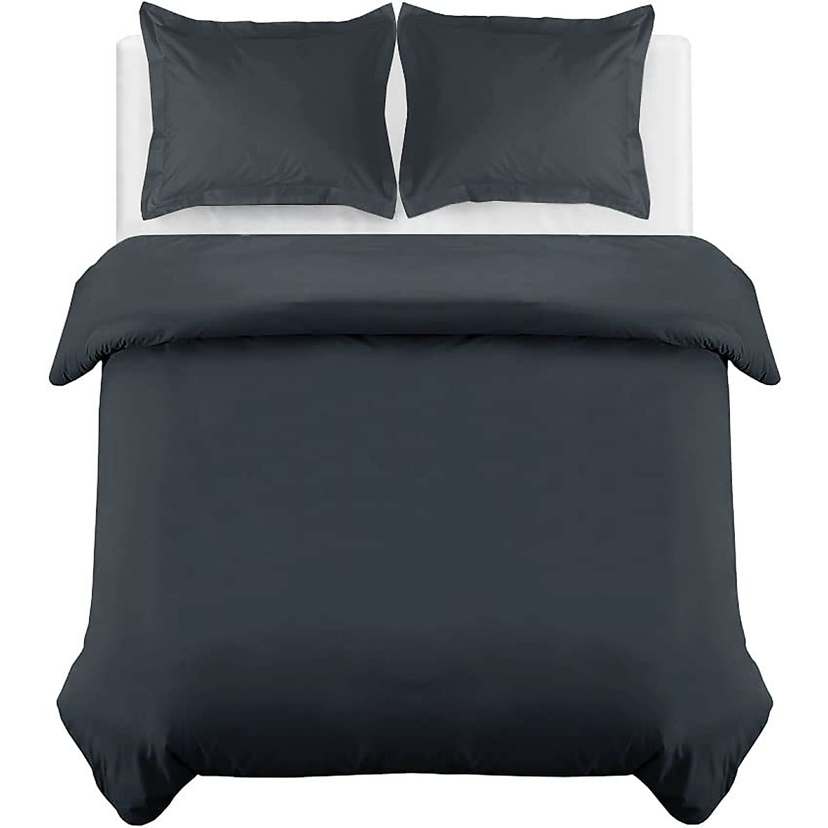 MOONLIGHT20015 Grey Duvet Cover Full - Soft 3 Piece Quilt Cover Brushed Microfiber Bedding Duvet Covers with Button Closure, 1 Full Size Duvet Cover 80x90 inches and 2 Pillow Shams