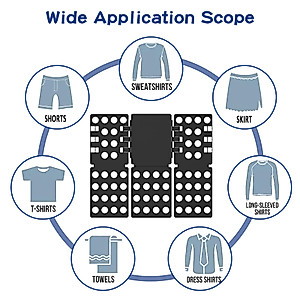 T Shirt Folding Board Shirts Clothes Folder Durable Plastic Laundry Boards,10.23*7.88*1.18 inches Black