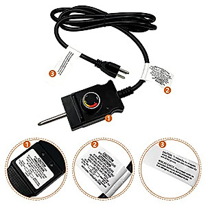 Adjustable Analog Control Power Cord, Thermostat Part Replacement for Masterbuilt Electric Smoker, Turkey Fryers, Grill Heating Elements