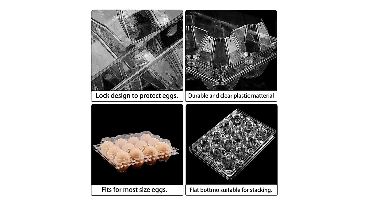 40 Pack Plastic Egg Cartons - Reusable & Eco-Friendly