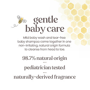 Burt's Bees Baby Shampoo & Wash, Fragrance Free & Tear Free Baby Soap - 12 Ounce Bottle