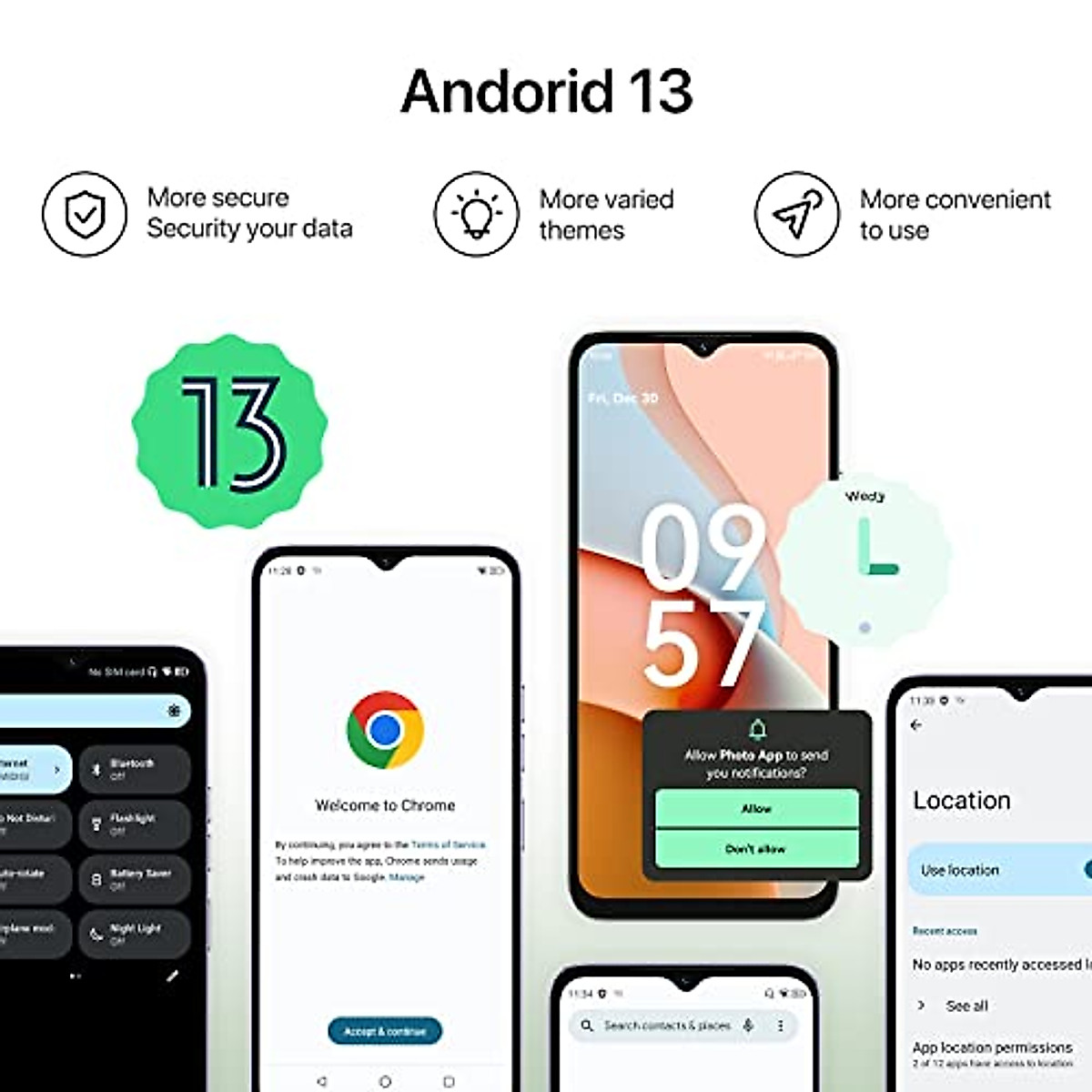 UMIDIGI Unlocked Smartphones G3, Android 13 Unlocked Smartphone, Dual Sim 4G LTE Mobile Phone, 7G(4G+3G)+64GB(1TBG Expandable), 6.52" HD+ Night Mode，5150mAh, GSM Unlocked Cell Phone