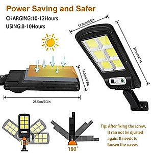 Led Solar Street Lights Outdoor, 4 Pack 120 Led Remote Control Solar Parking Lights Wireless Ip65 Motion Sensor Solar Security Wall Light with 3 Modes for Garden, Street, Deck, Yard, Garage, Patio