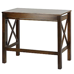 Casual Home Montego Folding Desk with Pull-Out Tray-Warm Brown