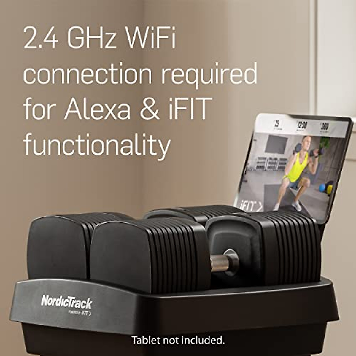 NordicTrack 50 Lb iSelect Adjustable Dumbbells, Works with Alexa, Sold as Pair