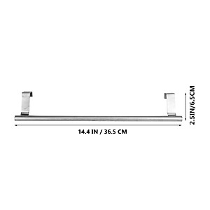 PRETYZOOM 2pcs Over Door Towel Rack, Metal Towel Bar Cabinet Towel Rack Hanging on Inside or Outside of Doors, No Drill Towel Rack for Kitchen Bathroom (2 Size)