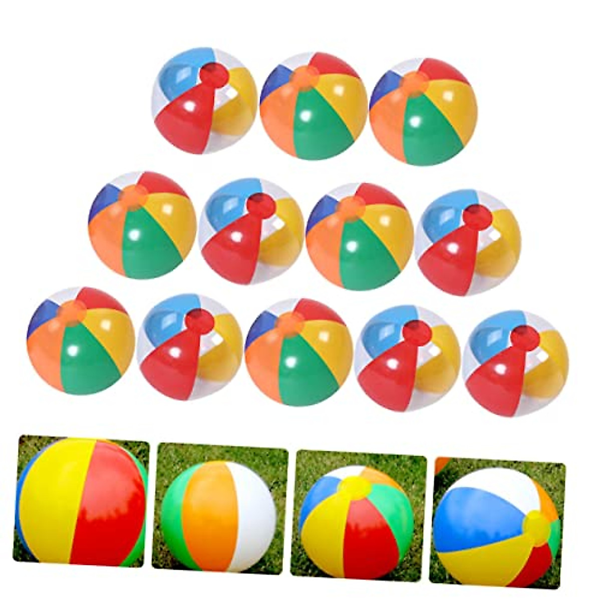 ibasenice 12PCS Beach Ball Dance Party Decorations Kids playset Outdoor Inflatable Pool Swimming Pool for Kids Baby Toy Outside Toys PVC Sports Ball Water Park Ball Inflatable Ball Summer