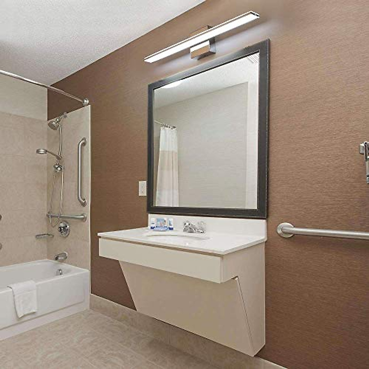 BRIVOLART LED Vanity Lights, 24 Inch 14W Cool White 6000K LED Bathroom Bedroom Vanity Light Fixtures Modern Chrome Bathroom Vanity Lights for Mirror