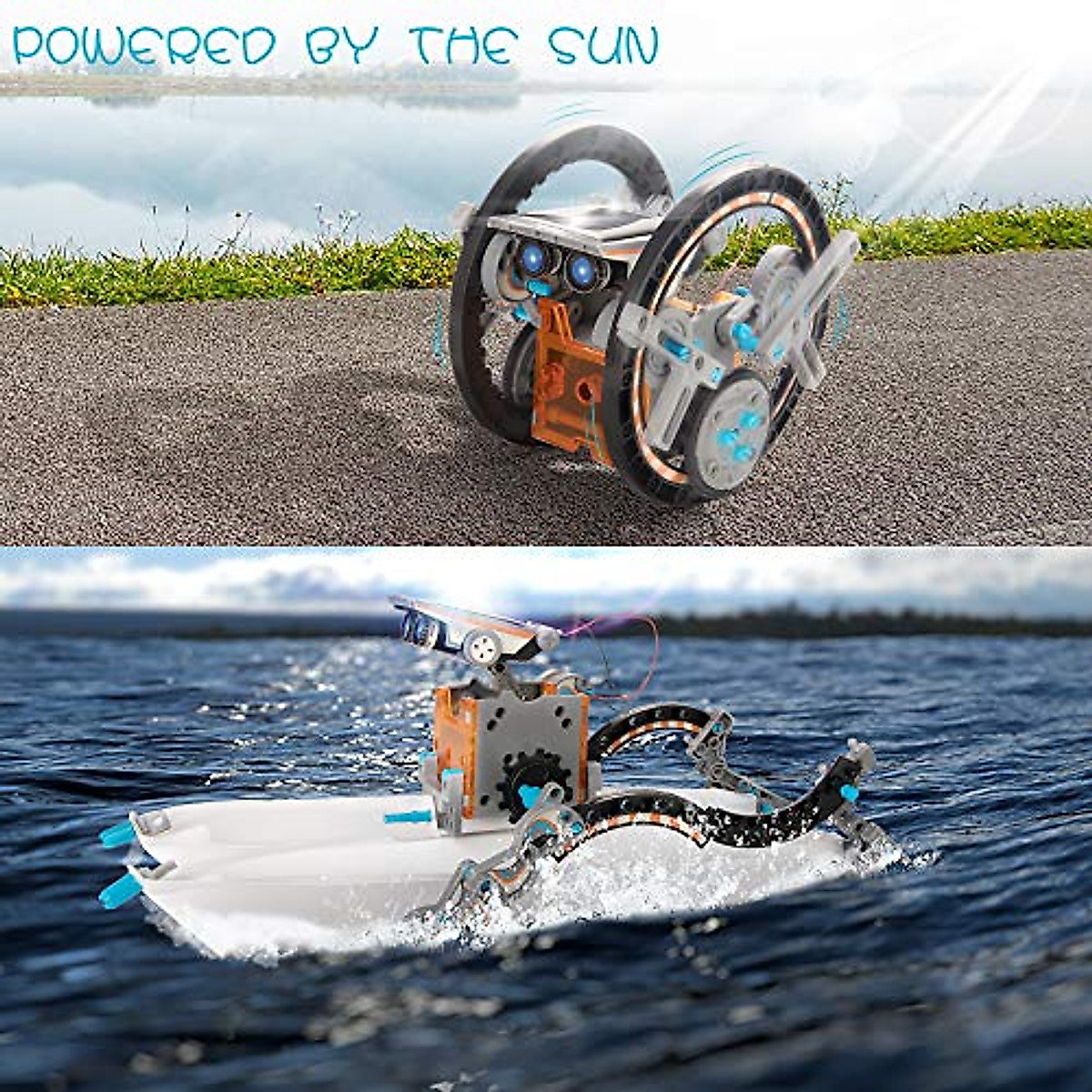 14-in-1 Solar Robot Kit, Educational STEM Science Toy, DIY Solar Power Building Kit, Gift for Kids Boys Girls 8 9 10 11 12 Years Old