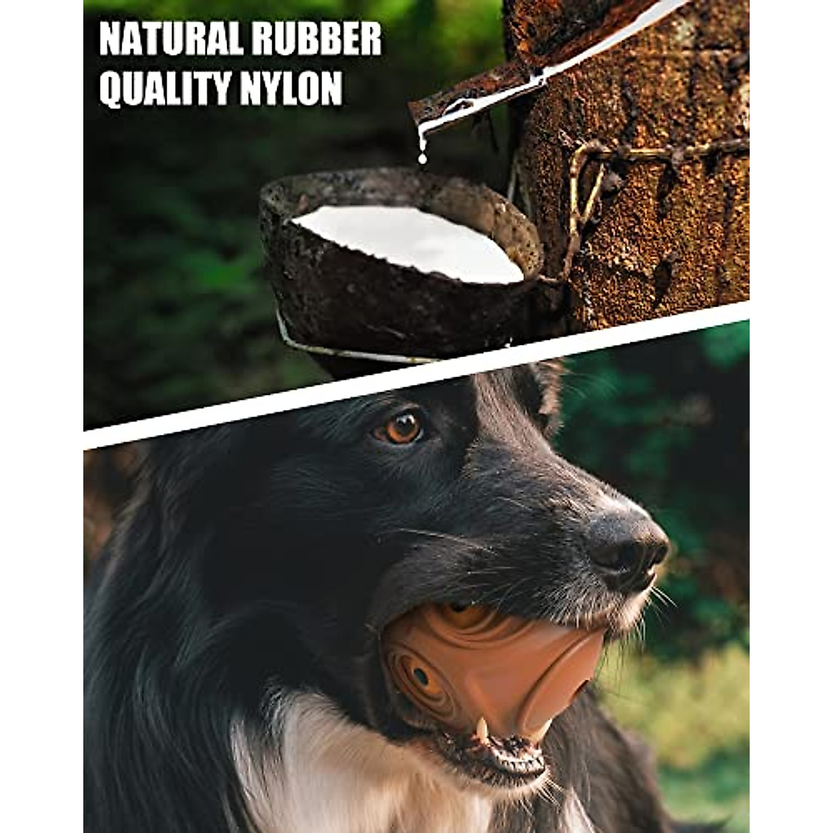 Giggle Ball for Dogs Owl Dog Toys for Aggressive Chewers Dog Ball Toy for Puppy Medium Large Dogs Natural Rubber Cute Owl Hoot Fun Giggle Sounds When Rolled or Shaken(Brown Owl)