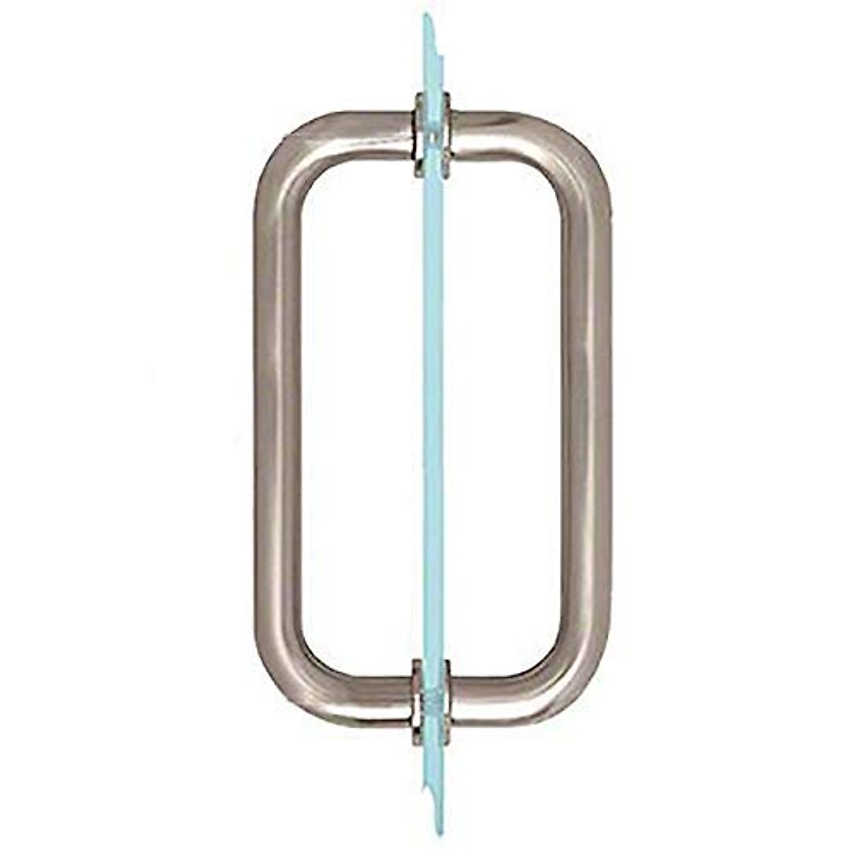 Dynasty Hardware 8" Back to Back Tubular Shower Door Pull for Frameless Shower Doors, Satin Nickel, with Trim Washers