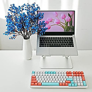 Mandy's 6 Bundles Royal Blue Flowers Silk Babys Breath Artificial Flowers Fall Flowers Gypsophila Bouquet 19.7" for Home Kitchen Wedding Party Decorations (Vase not Include)