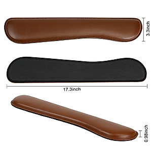 RICHEN Ergonomic PU Leather Keyboard Wrist Rest and Mouse Pad with Wrist Support, Memory Foam Set for Computer/Laptop,Gaming and Office, Comfortable for Easy Typing & Pain Relief (PU Brown)