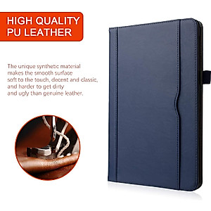 ZoneFoker for Samsung Galaxy Tab A7 10.4 2020 Case, Business Leather Cover, Multi-Angle Viewing Folio Stand Case with Pen Holder Pocket for Galaxy Tab A 7 10.4 SM-T500/T505/T507-(Blue)