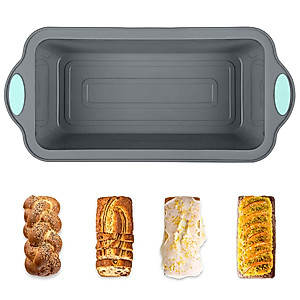 Chicrinum Silicone Bread Loaf Pan, Non-Stick Food Grade Silicone Baking Mold, Meatloaf Pan with Metal Reinforced Frame More Strength