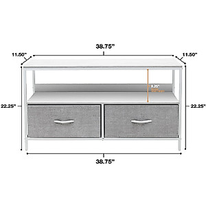 Sorbus TV Stand Dresser with 2 Faux Wood Drawers - Television Riser Chest with Storage - Bedroom, Living Room, Closet, & Dorm Furniture