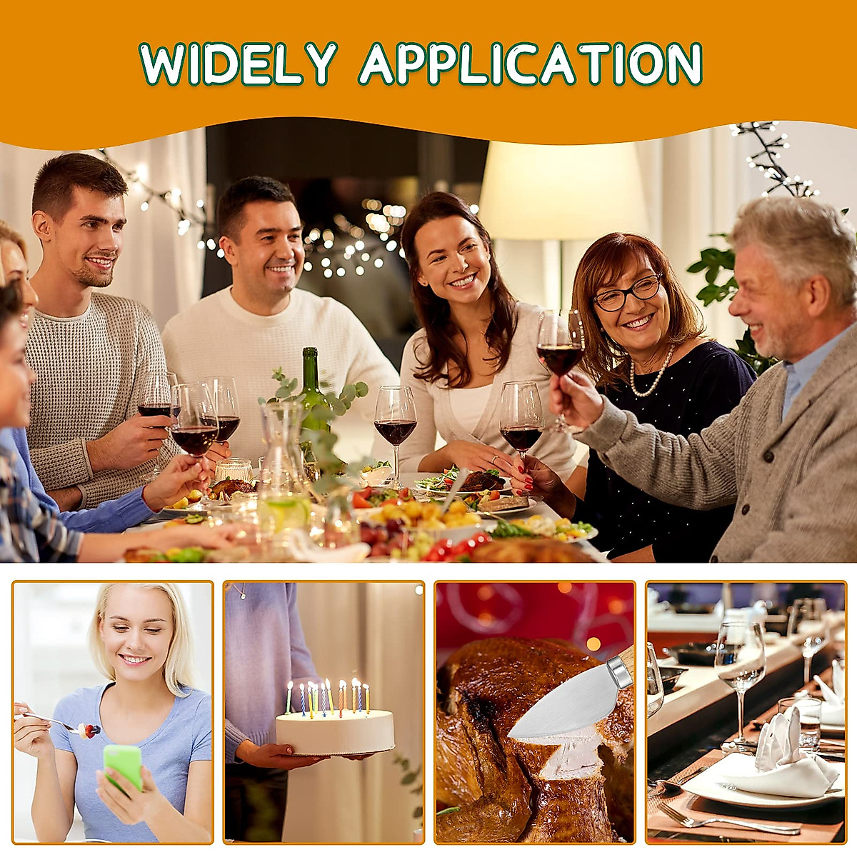 Mother's taste BB Cheese Knife Set 25 PCS Stainless Steel Butter Spreader Knives with Handle Mini Spoons Spatulas Forks Sugar Tongs Blades for Festival Wedding Birthday Christmas Party