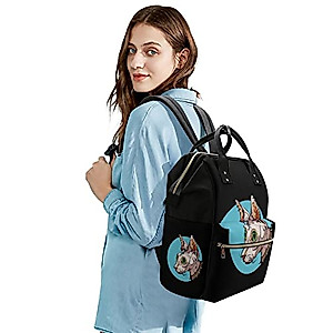 Sphinx Cat Head Diaper Bag Backpack Large Capacity Mommy Bags Multifunction Nappy Bag Travel Back Pack Black-Style