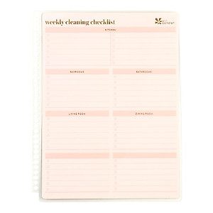 Cleaning Snap-in Dashboard. Wet Erase and Double Sided Layout. Gold Metallic Accents. 7" x 9". Fits All Erin Condren Notebooks and Planners 7" x 9" or Larger.