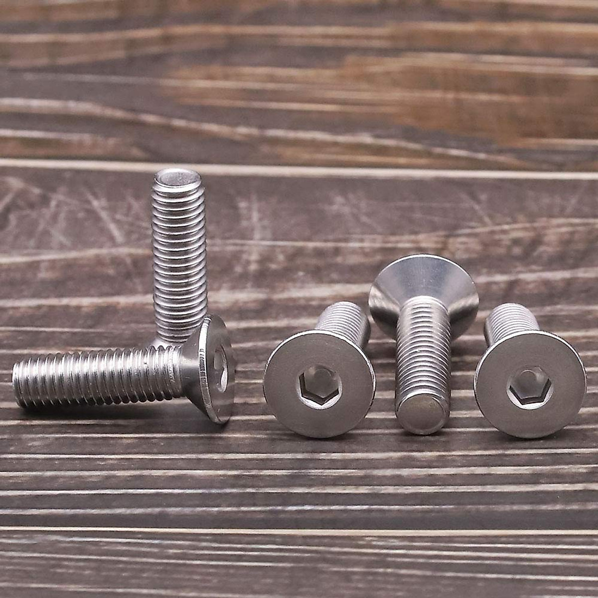 M5-0.8 x 12mm Flat Head Socket Cap Screws, Countersunk Head, DIN7991, Stainless Steel 304 (18-8), Allen Hex Drive, 50 PCS