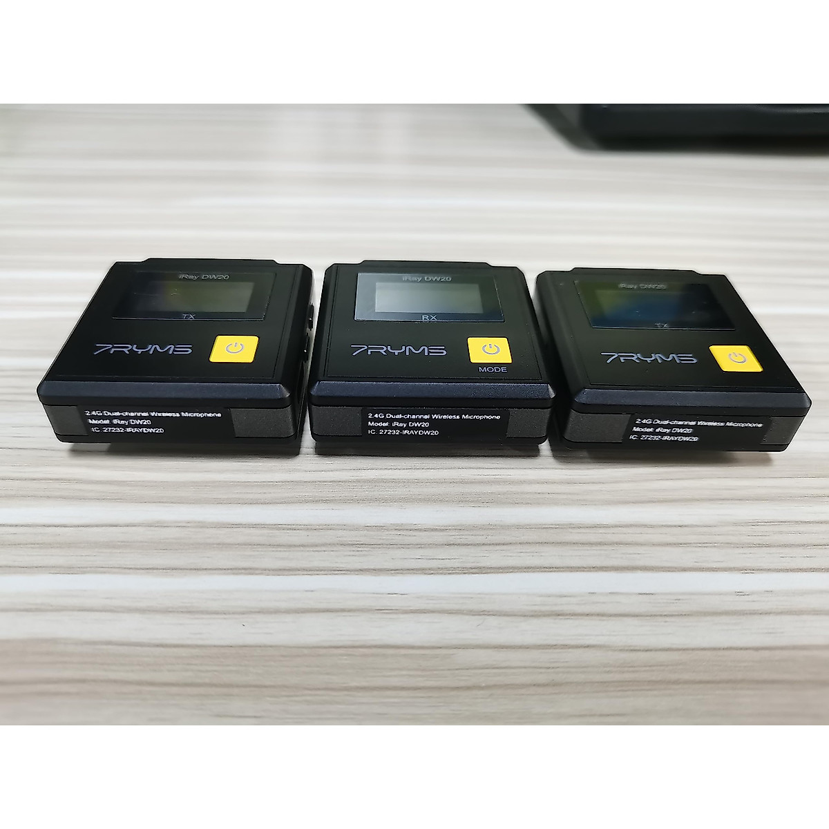 7RYMS iRay DW20 Wireless Lavalier Microphone with Intelligent Denoise, Digital/Analog Output, 2.4G Dual Wireless Lapel Mic for Camera Smartphone Tablet, Compact Lav Mic for Vlogging/Live Streaming