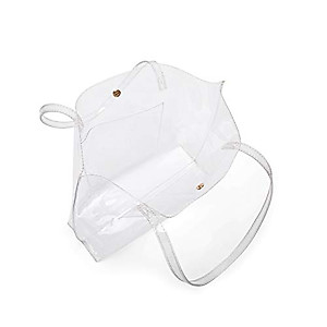 Dreubea Women's Soft Clear PVC Tote Shoulder Bag from, Big Capacity Handbag Clear
