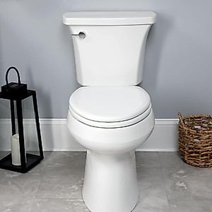 MAYFAIR 1843SLOW 000 Lannon Toilet Seat will Slow Close and Never Loosen, ELONGATED, Durable Enameled Wood, White