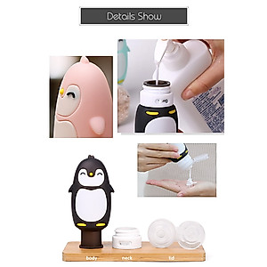 ZOESON Leak Proof Travel Bottles, 3oz Silicone Portable Toiletry Containers for Cosmetics Shampoo Lotion (4pcs/pack)