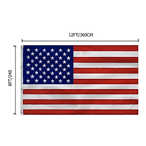 VICDRIA American Flag 8x12 Outside, US Flags for Outdoor Indoor, Heavy Duty Durable, Deluxe Embroidered Stars, Brass Grommets, Sewn Stripes, Vivid Color, Fade Resistant and waterproof
