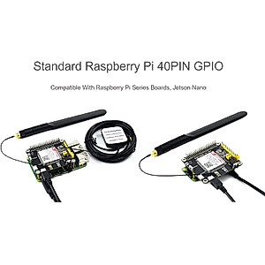 Ingcool 4G/3G/GNSS HAT Module for Raspberry Pi 4B/3B+/3B/2B/Zero/Zero W/Zero WH,Jetson Nano, Based on SIM7600A-H, 4G/GNSS Module Support LTE CAT4 up to 150Mbps for Data Transfer, etc.