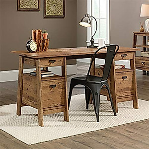 Sauder Trestle Executive Trestle Desk, Vintage Oak finish