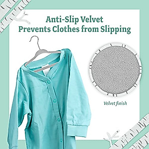 Baby Nest Designs Kids Plastic Velvet Hangers, Children Non-Slip Hangers Dividers for Nursery Closet Organizer - 15 Pack