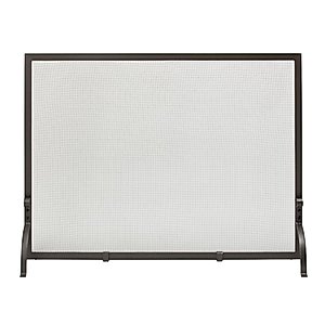 UniFlame, S-1158, Small Single Panel Olde World Iron Finish Fireplace Screen