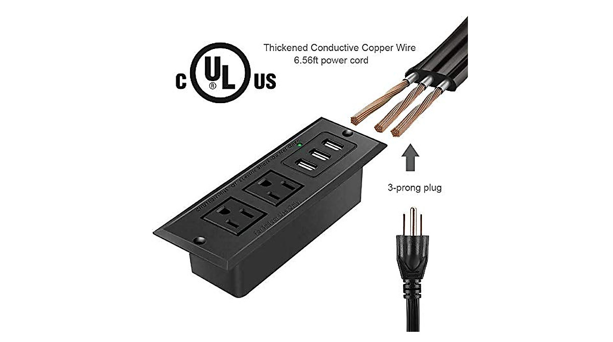 Conference Power Strip with USB Ports | Easy Installation