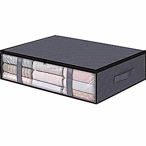 BIETCR Storage Bags Clothes Storage, Foldable Blanket Storage Bags, Storage Bins Storage Containers for Organizing Bedroom, Clothing, Comforter, Comforters, Bed Sheets,Blanket, Quilts, Organizer(Gray)