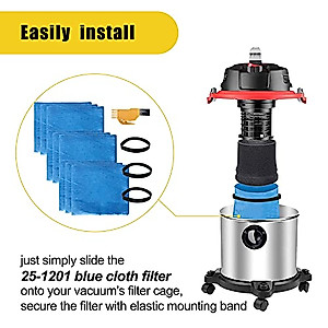 S SMILEFIL 9 Pack Blue Cloth Reusable Dry Filter Bags Compatible with Stanley 25-1217 1-5 Gallon Wet/Dry Vacuums