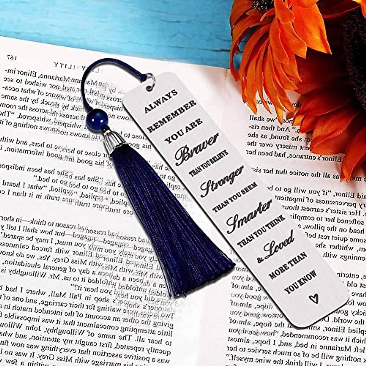 Inspirational Bookmark for Women Book Lover, Bookish Book Marker with Tassels, Reader Bookworms Reading Present Book Club Gifts