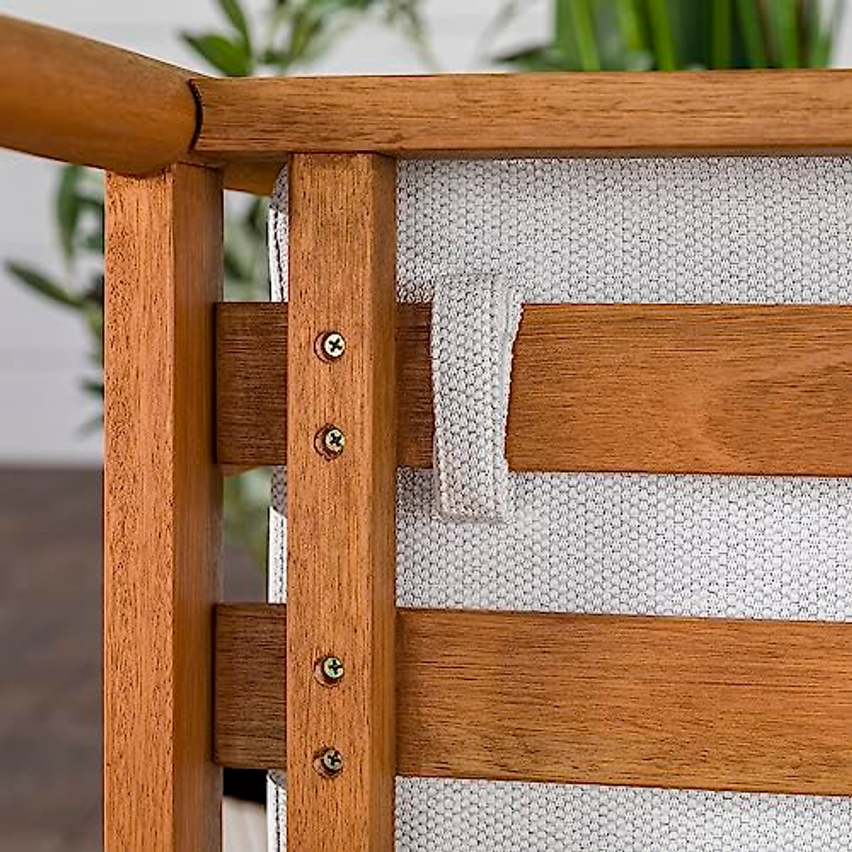 Walker Edison Dekian Modern Outdoor Spindle Style Double Lounge, 51 Inch, Brown