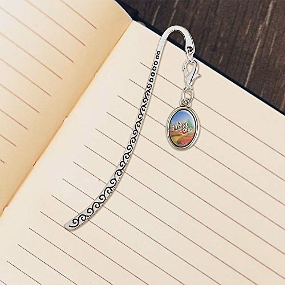 The Wizard of Oz Ruby Slippers Logo Metal Bookmark Page Marker with Oval Charm