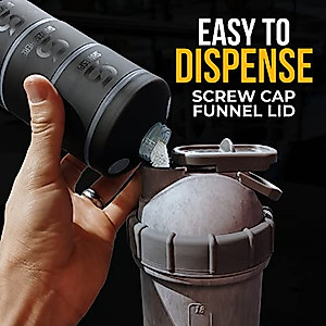 ShakeSphere Stackable Snack Containers - Organizer Carrier for Food, Protein Powders, Nuts & Supplements - 3 Leakproof, Twist Lock Holders - Portable Storage for Lunch, Office, Gym, Travel (Rose Gold)